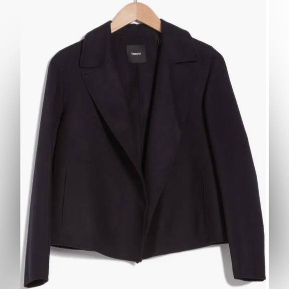 Theory | Jackets & Coats | Theory Womens Sileena S Navy Cashmere Blend ...